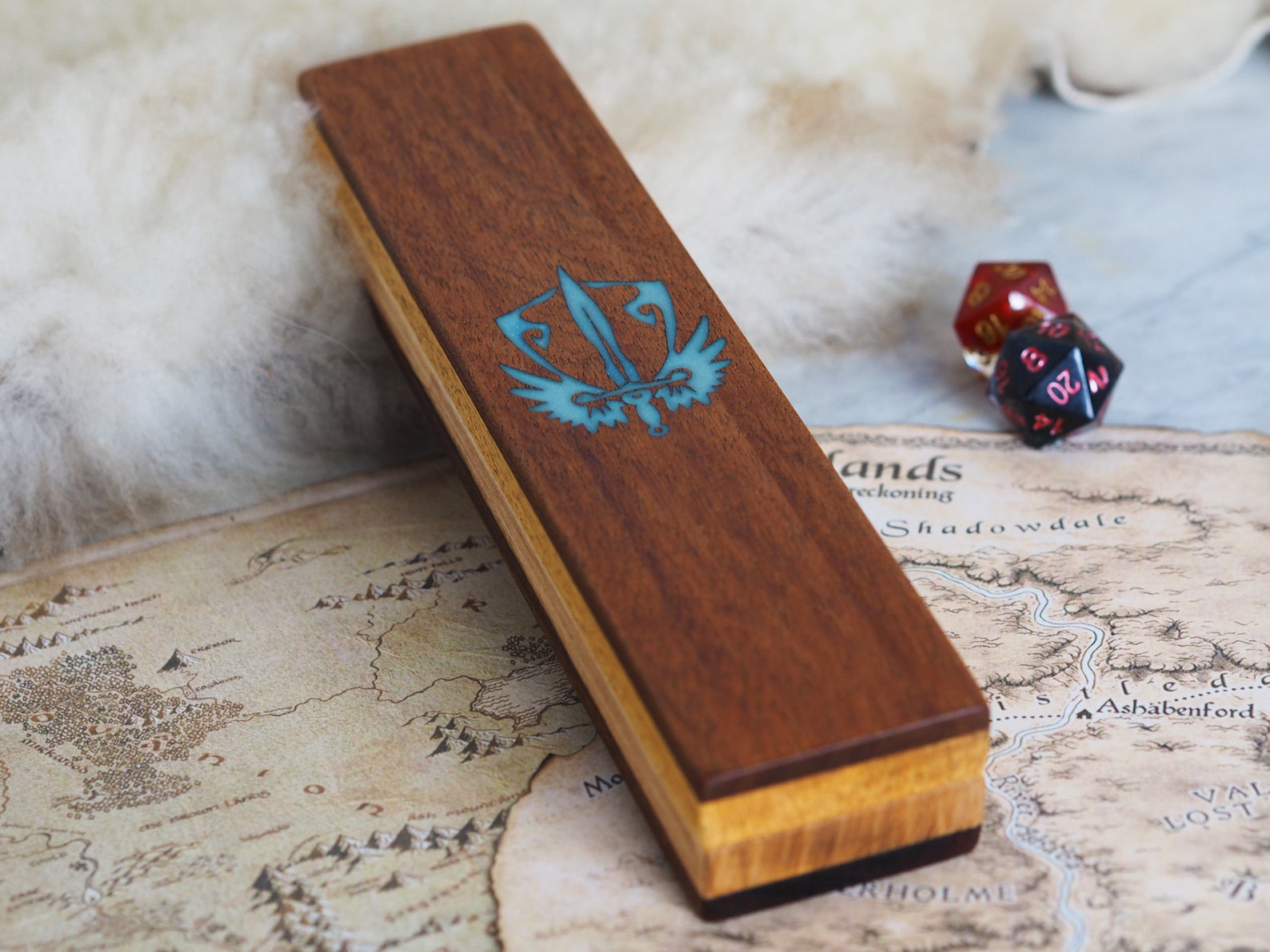 D&D wood dice box engraved wood and resin dice vault for DnD | Etsy