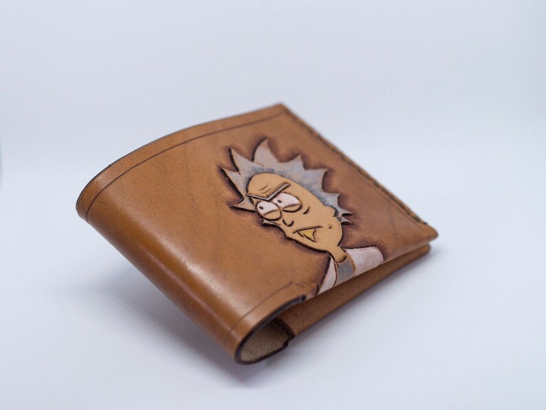 Mad Scientist Leather Wallet Minimal Wallet Sanchez & - Etsy