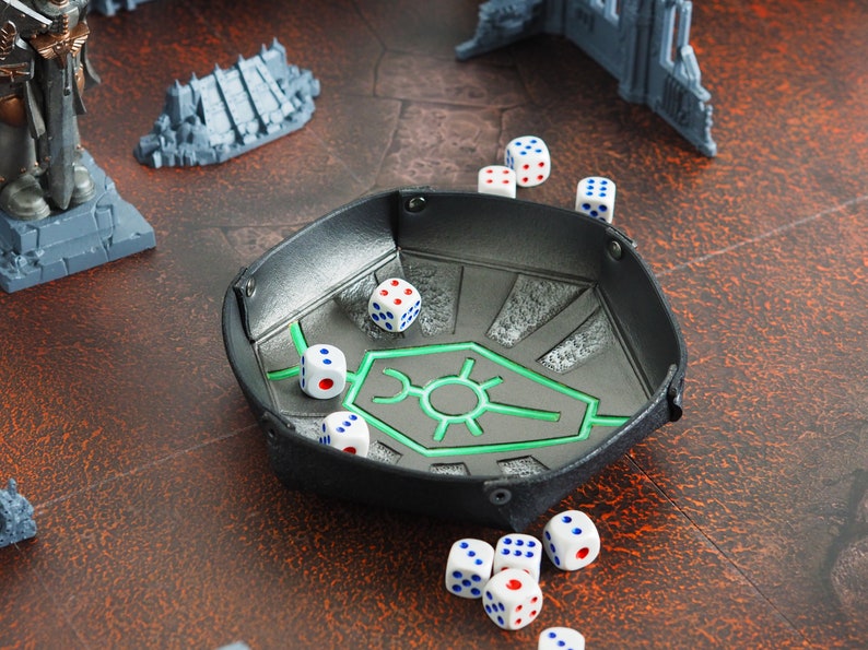 Leather Dice Tray Wh40k Dice Tray Wargame Necron 40k - Etsy Canada