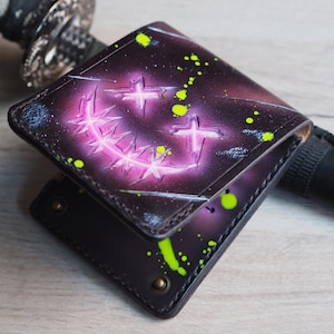 Jinx Leather Wallet - Cyberpunk Card Holder - 2077 - Edgerunner ...