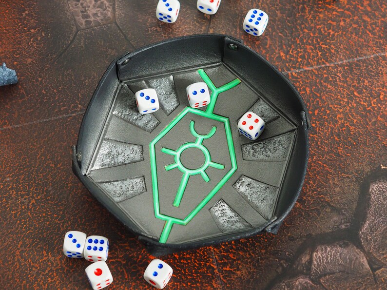 Leather Dice Tray Wh40k Dice Tray Wargame Necron 40k - Etsy