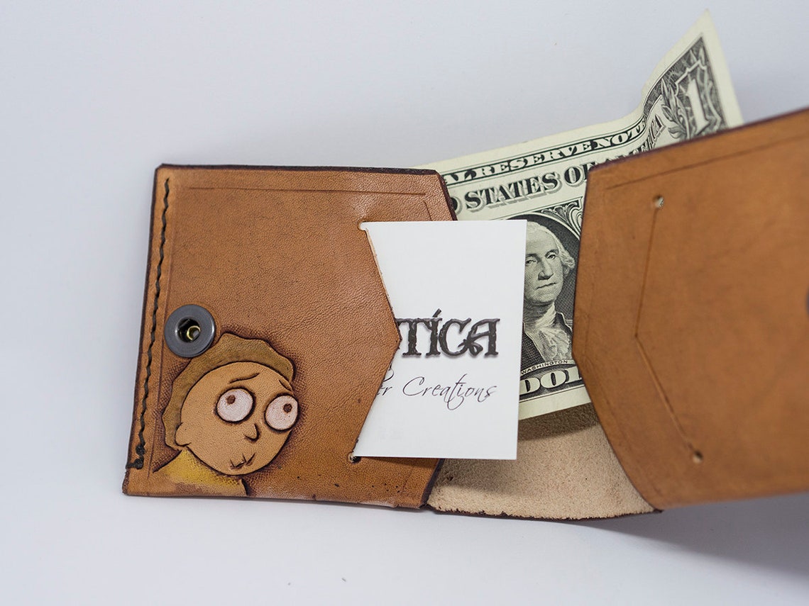 Mad Scientist Leather Wallet Minimal Wallet Sanchez & - Etsy