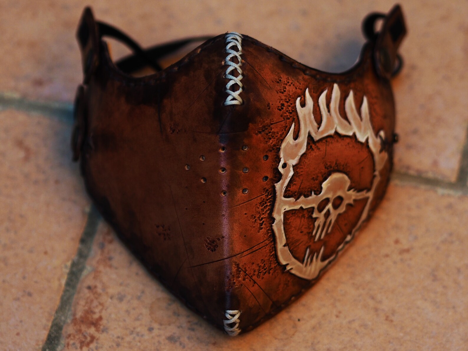 Leather Face Mask Post Apocalyptic Mask Biker Mask - Etsy