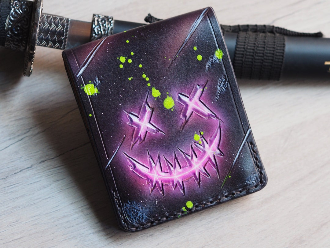 Jinx Leather Wallet - Cyberpunk Card Holder - 2077 - Edgerunner ...