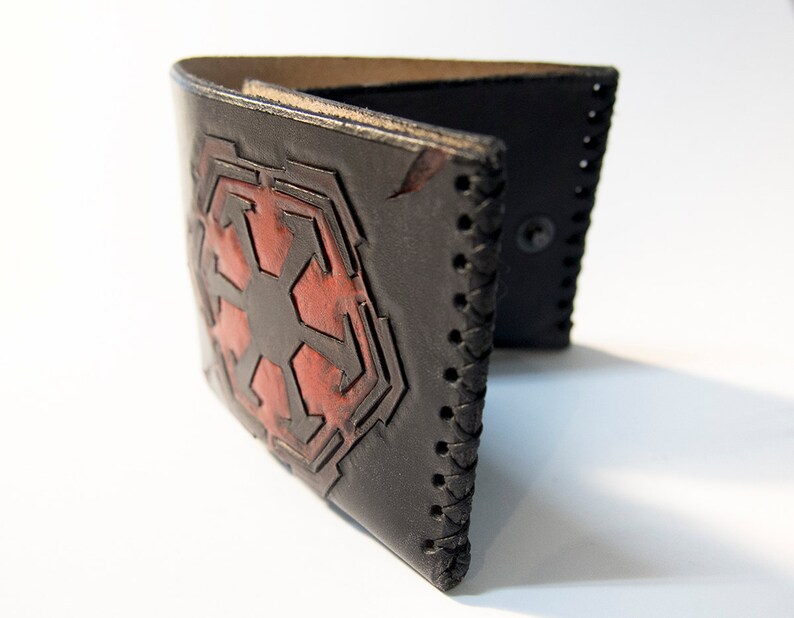 Leather Geek Wallet Sith Empire Minimalist Design Geekery - Etsy