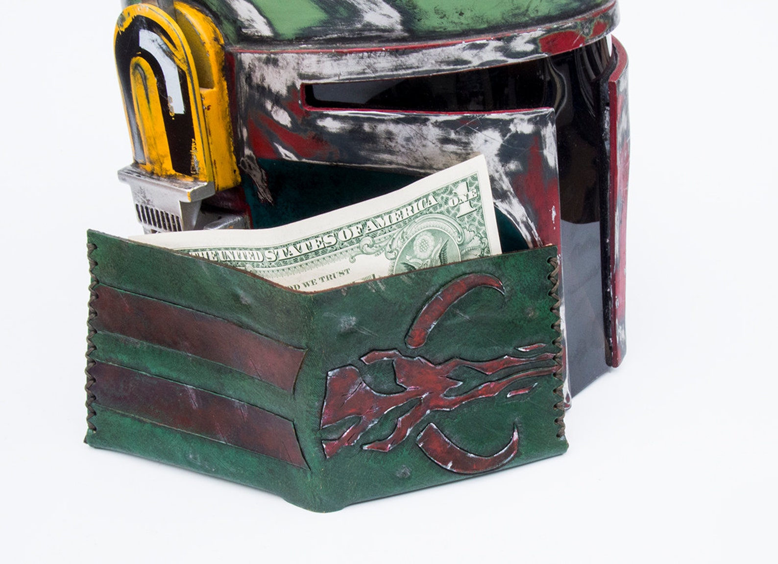 Leather Geek Wallet Star Wars Mandalorian Minimalist - Etsy