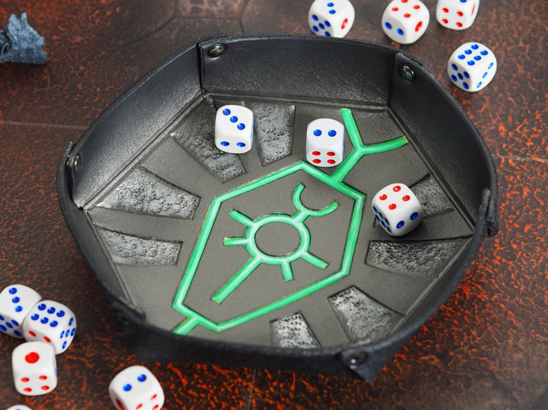 Leather Dice Tray Wh40k Dice Tray Wargame Necron 40k - Etsy