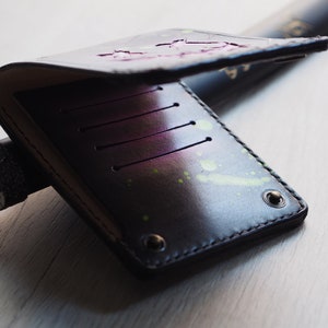 Jinx Leather Wallet - Cyberpunk Card Holder - 2077 - Edgerunner ...