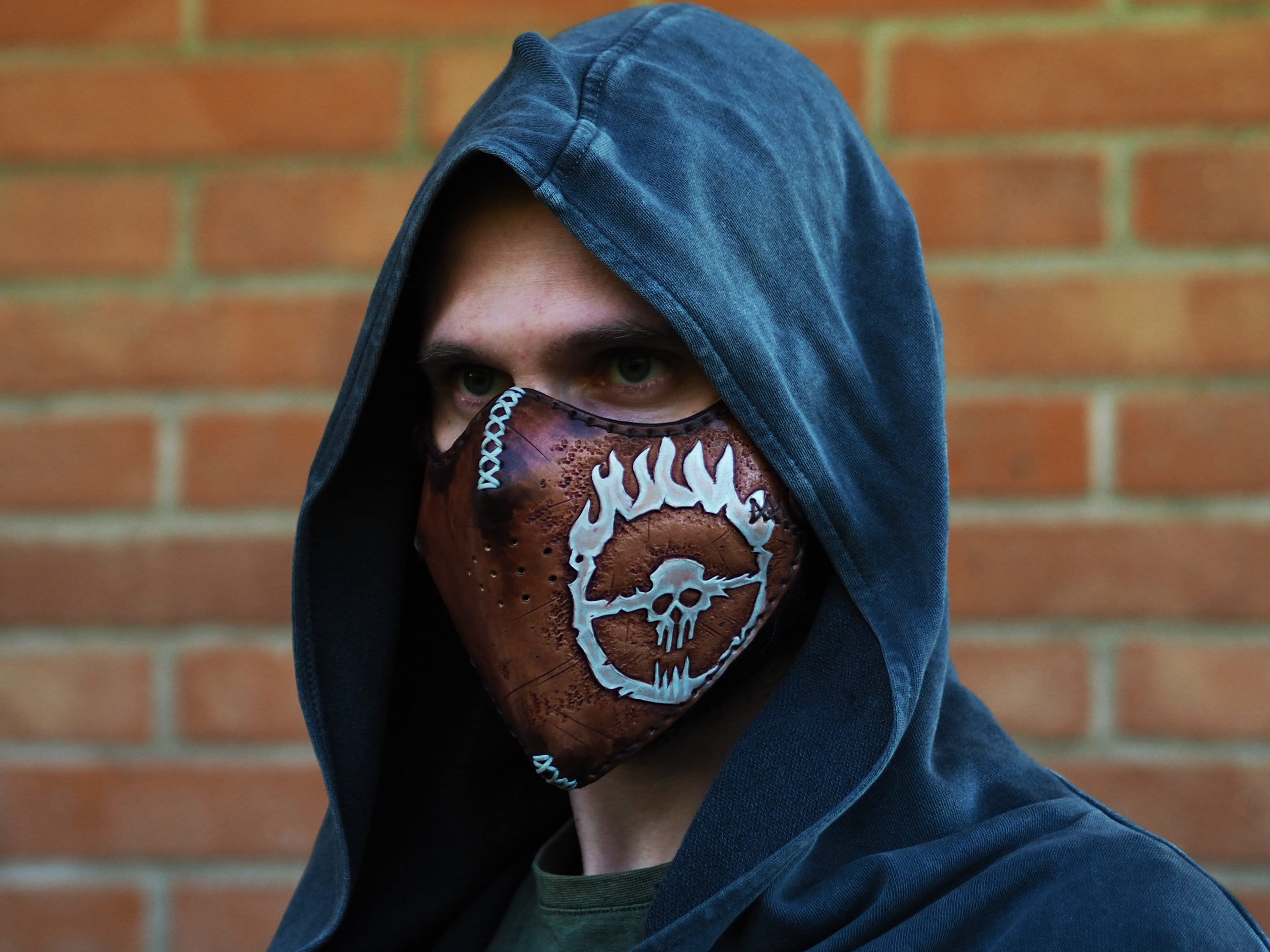 Leather face mask Post Apocalyptic mask Biker mask | Etsy