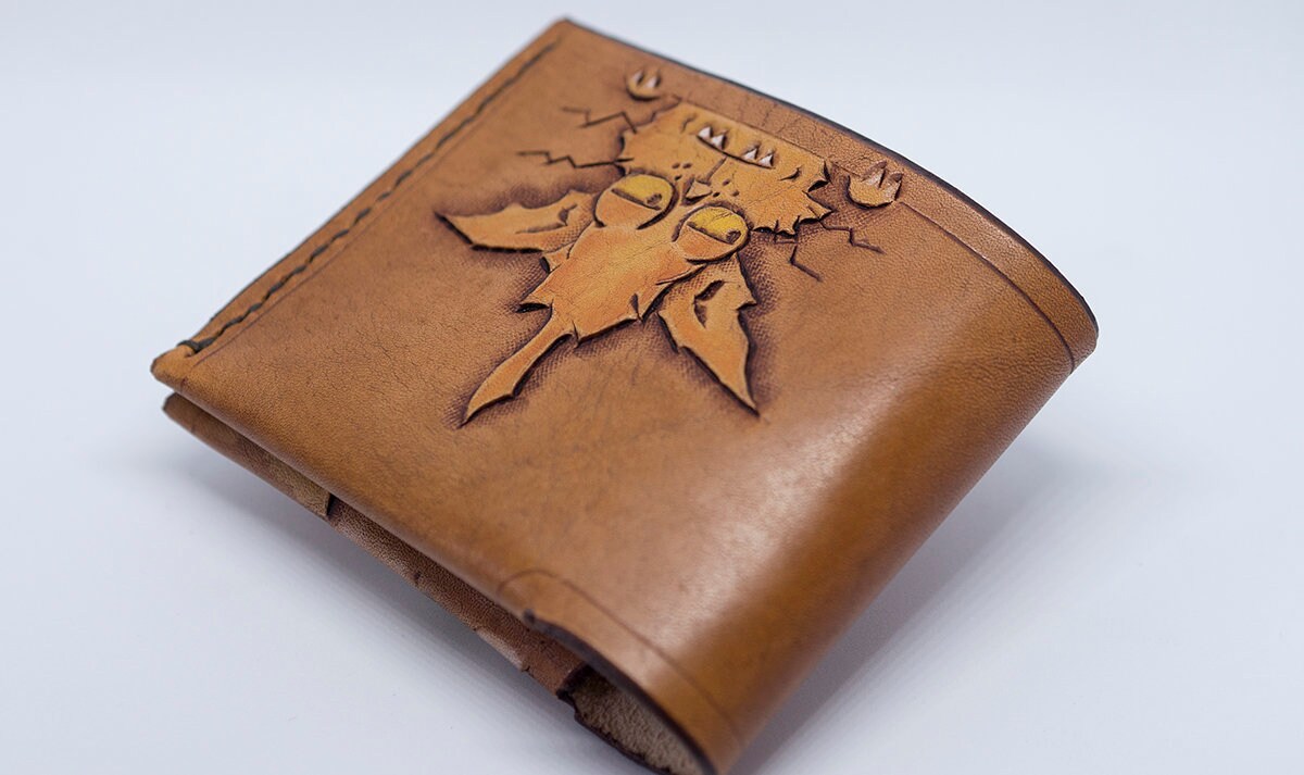 Mad Scientist leather wallet minimal wallet Sanchez & | Etsy