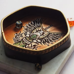 Dark Angels Dice Tray Wooden Leather Dice Tray for Tabletop Gaming WH ...