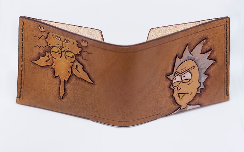 Mad Scientist Leather Wallet Minimal Wallet Sanchez & - Etsy