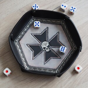 Leather Dice Tray - Wh40k Dice Tray - Wargame - Space Marines - Black ...
