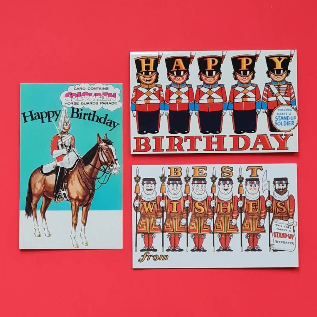 Vintage 1970s Boys Birthday Card: British Soldier, Beefeater - Choose ...