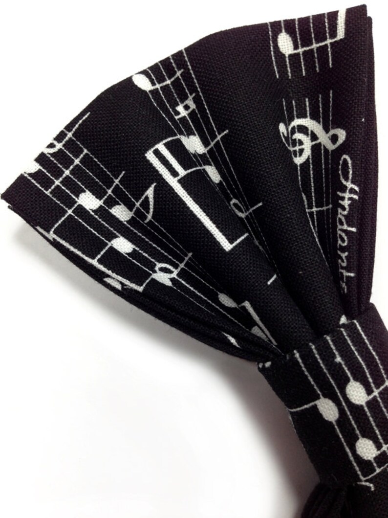 Black Music Notes Bow Tie, Musical Bow Tie, Music Notes Bow Tie, Formal ...