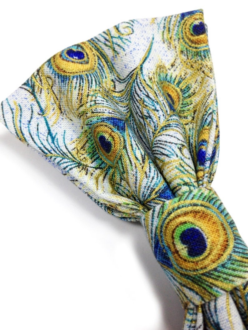 Peacock Feathers Bow Tie Peacock Blue Bow Tie Peacock Bow Etsy