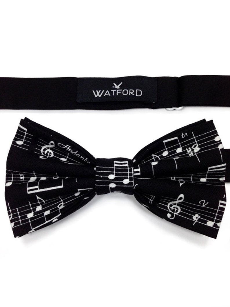 Black Music Notes Bow Tie, Musical Bow Tie, Music Notes Bow Tie, Formal ...