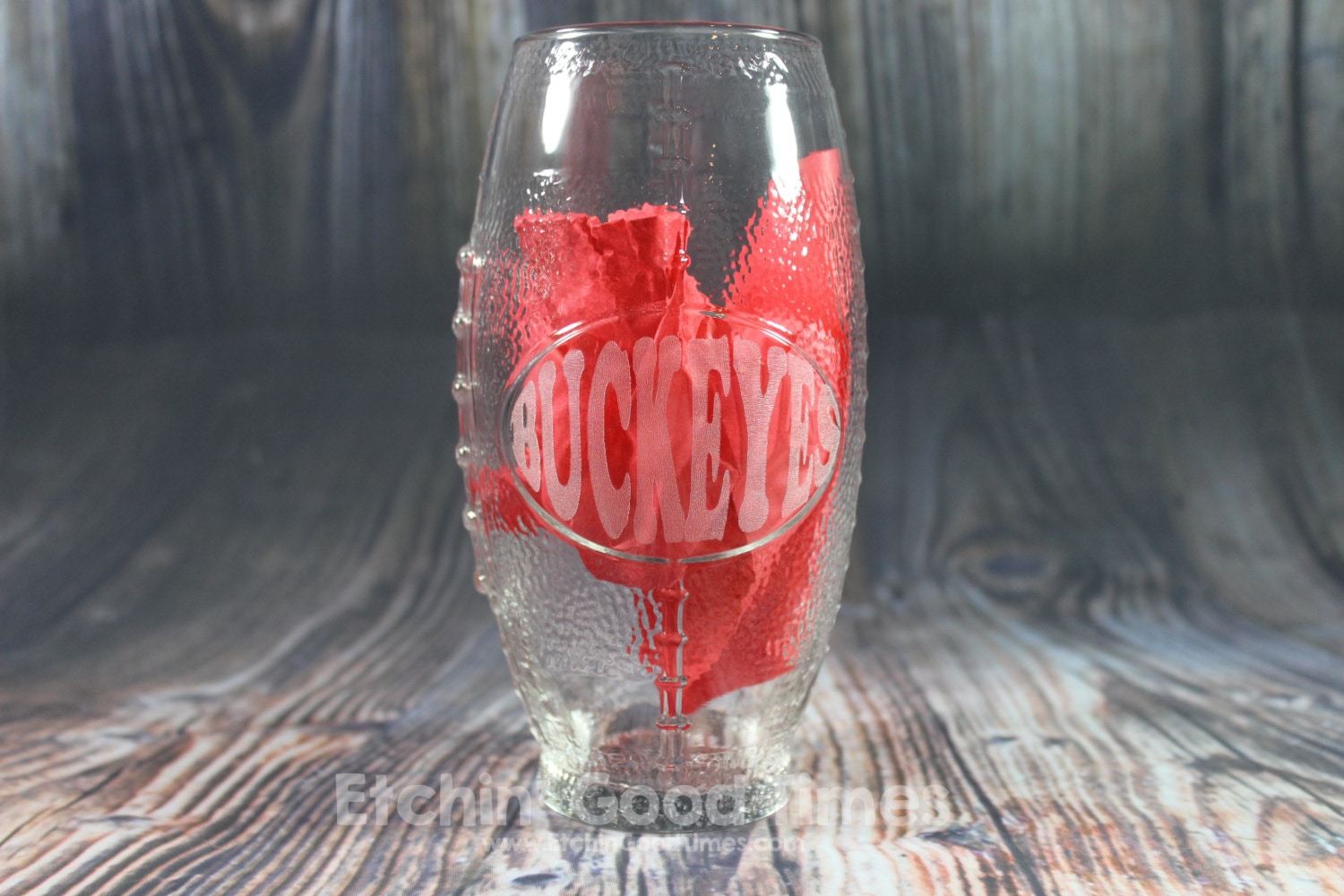 Ohio State Football Shaped Glass Football Shaped Ohio State - Etsy