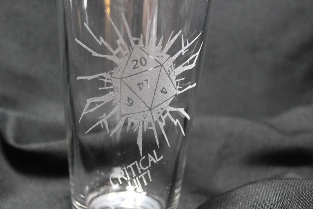 Gamer Glass - Critical Hit D20 Inspired Pint Glass - Etsy