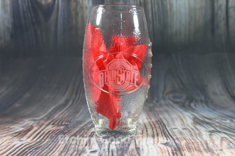 Ohio State Football Shaped Glass Football Shaped Ohio State - Etsy