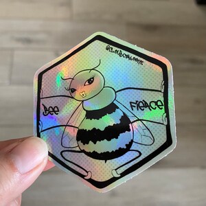 Bee Fierce Worker Honey Bee Decal Sticker | Holographic - Etsy