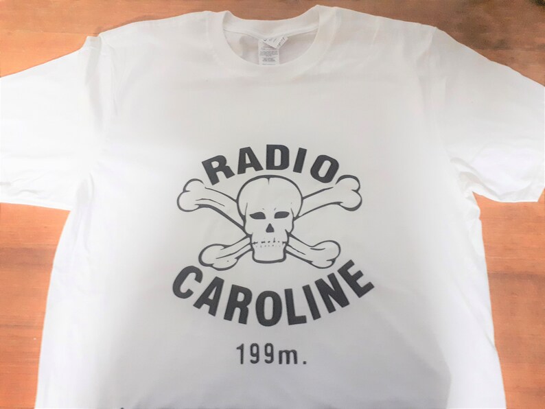 Radio Caroline Printed Short Sleeve T-shirt Top. Rare Mod 60s | Etsy