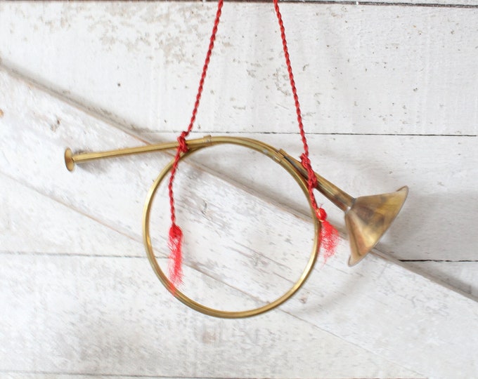 Vintage Round Brass French Horn - Decorative Brass Horn - Christmas ...