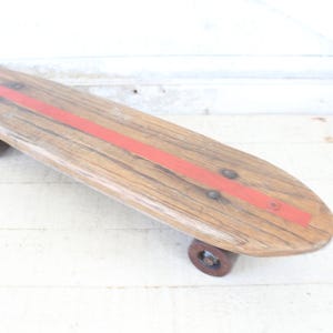 Vintage 1960s Surfboard Skateboard - Mid Century Heavy Oak Skateboard ...