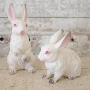 Vintage Porcelain Rabbit Figurines Ceramic Porcelain Rabbits, OIG ...