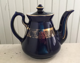 Cobalt Blue Hall Teapot - Etsy