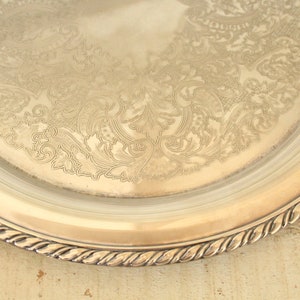 Vintage Oneida Silver Plate 14" Round Embossed Serving Tray - Mid ...