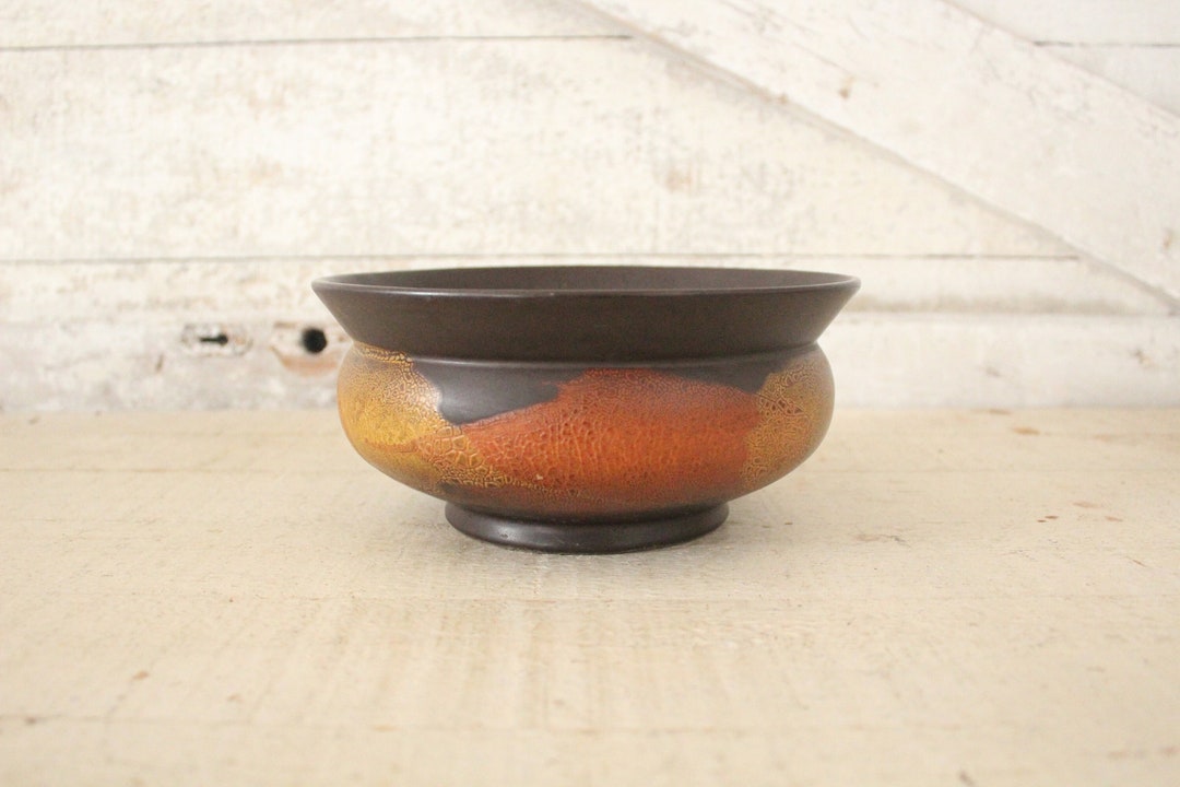 Royal Haeger Earth Wrap Console Bowl - Cracked Lava Glaze - Deep Rich ...