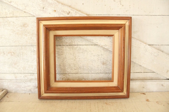 Vintage Rustic Wood 8x10 Frame in Medium Brown W/cream Large - Etsy