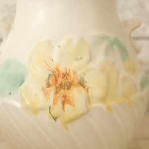 Vintage Weller Panella Vase - Handles & Hand Decorated Yellow Flowers ...