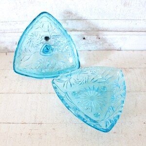 Vintage Blue Hazel Atlas Covered Candy Dish - 1960s/70s Pressed Blue ...