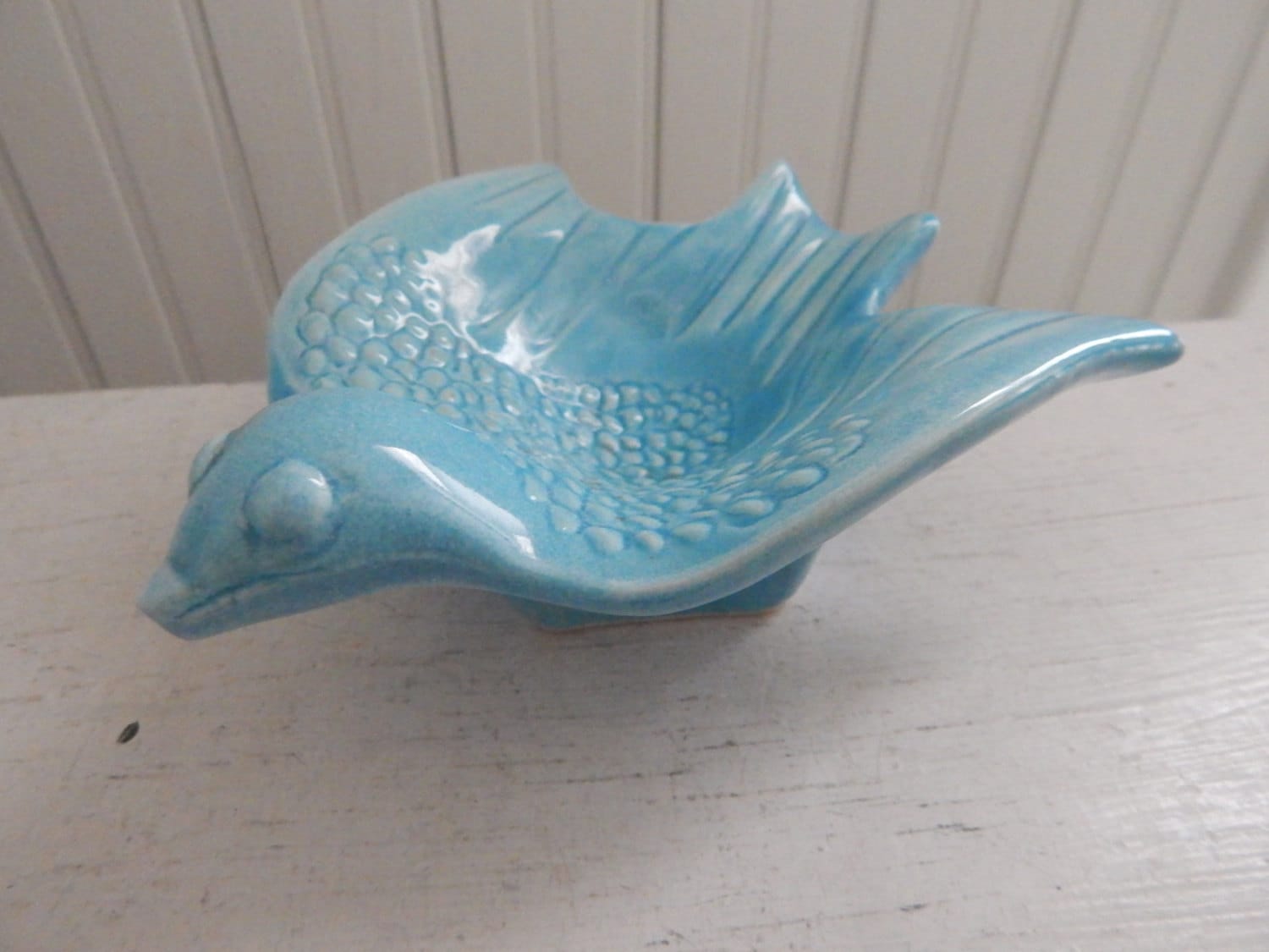 Ceramic Pottery Blue Bird Dish – Signed Art Pottery, Mid-century Decor ...