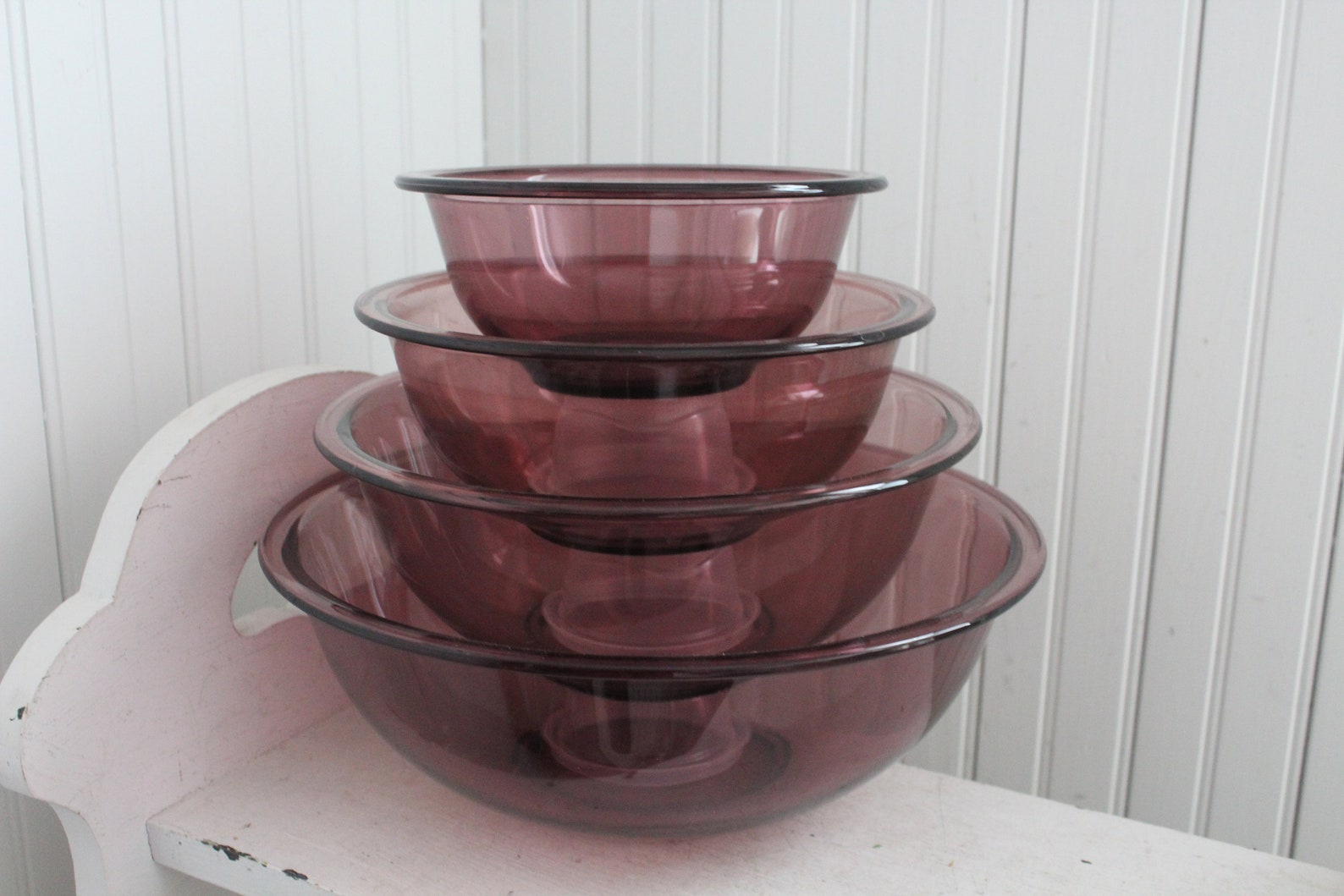 Vintage Cranberry Pyrex Mixing Bowl Set Set of Four Pyrex - Etsy