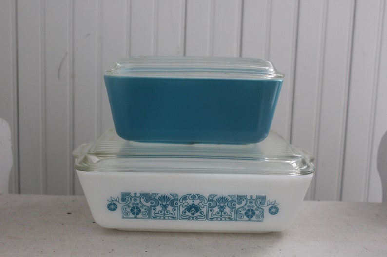 Vintage Heritage Blue Refrigerator Storage Dishes W/ribbed - Etsy