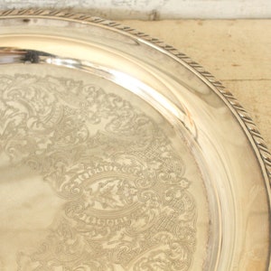 Vintage Oneida Silver Plate 14" Round Embossed Serving Tray - Mid ...
