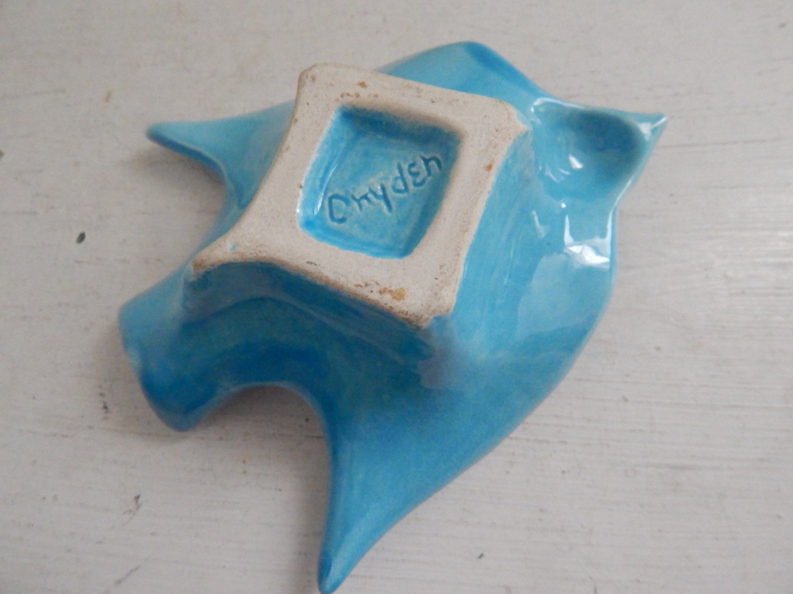 Ceramic Pottery Blue Bird Dish Signed Art Pottery Dish Mid | Etsy