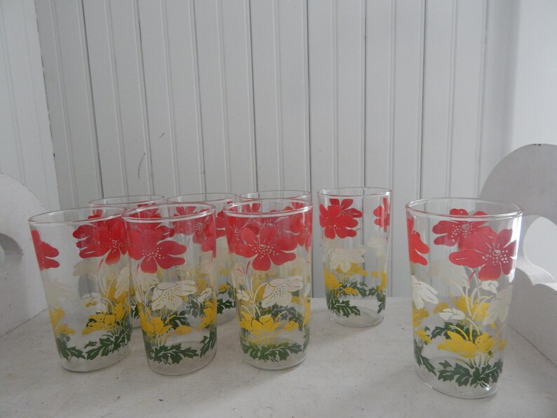 Vintage 1950s Set of Drinking Glasses Tumblers Mid Century - Etsy
