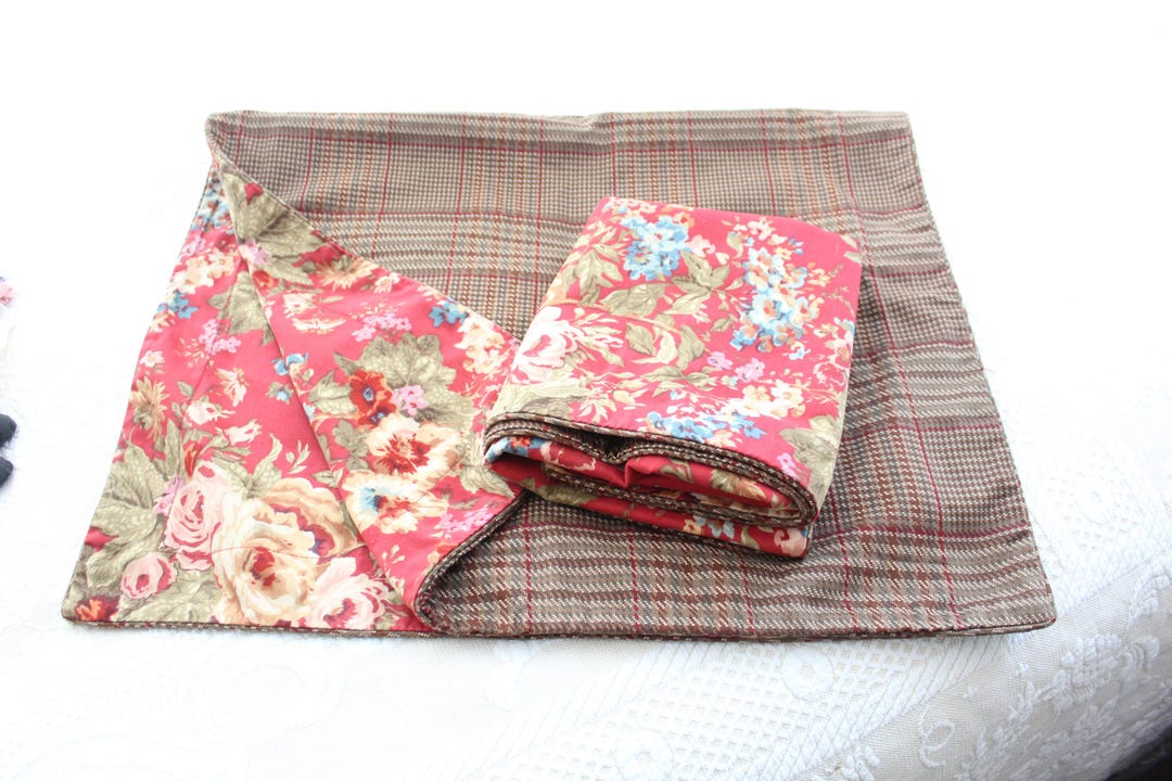 Vintage Ralph Lauren Chaps Sommerton Red Floral & Brown Houndstooth ...