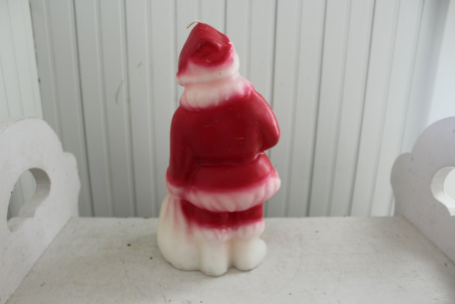 Vintage Santa Claus Candle With Candle Holder - Extra Large Mid Century ...