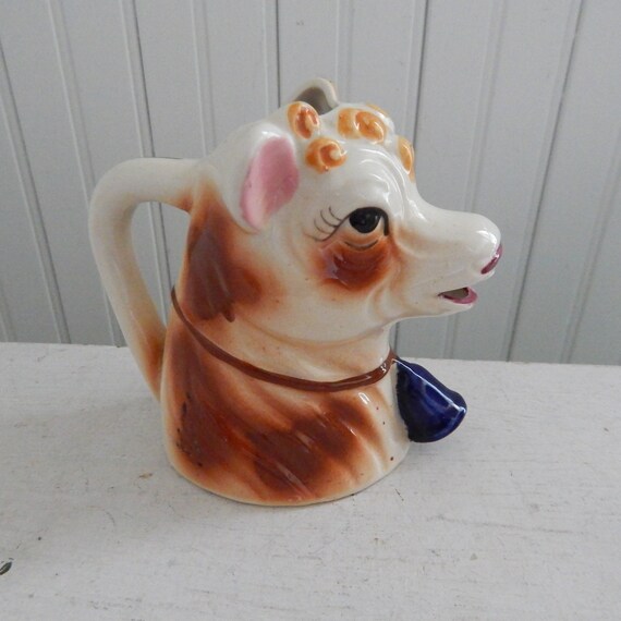 Hand Painted Ceramic Cow Creamer Pitcher Made in Japan Cow | Etsy