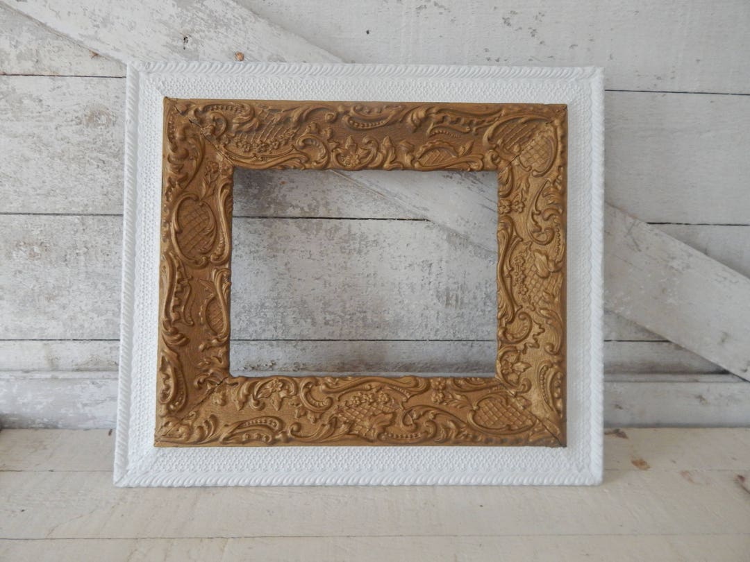 Embossed White W/gold Gilt 8x10 Wood Frame - Shabby Chic Embossed ...