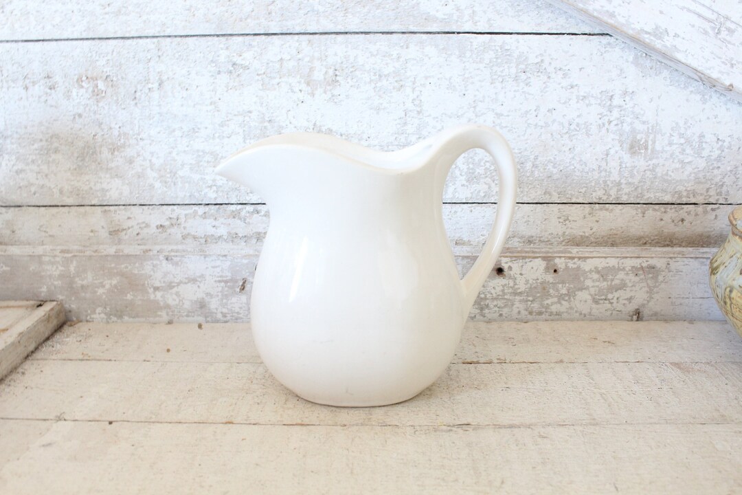 Vintage Stone China Ironstone Pitcher - White Ironstone Farmhouse ...