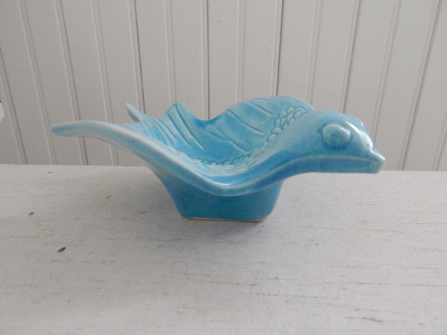Ceramic Pottery Blue Bird Dish Signed Art Pottery Dish Mid - Etsy