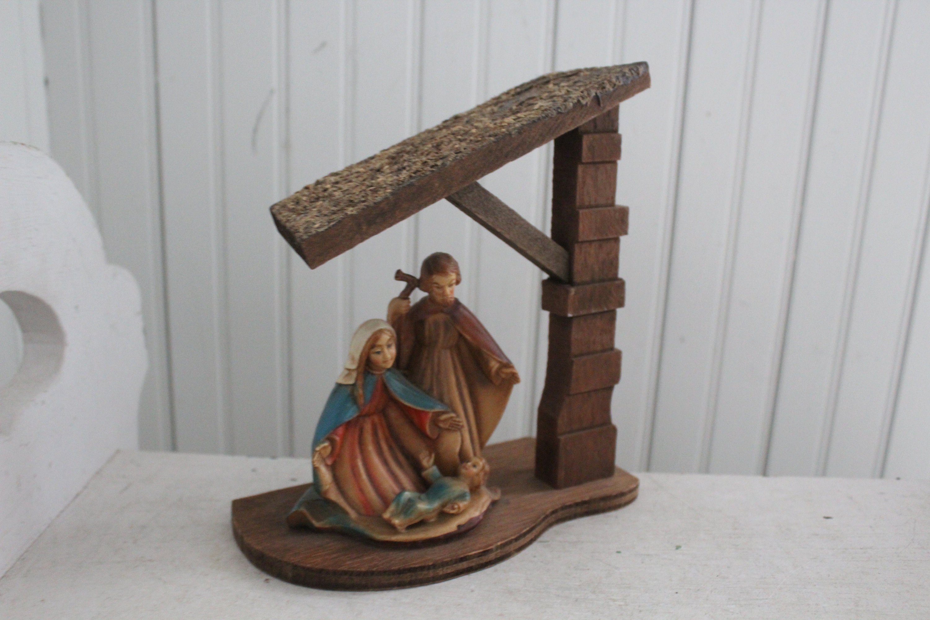 Vintage Fontanini Style Nativity Creche Set w/Wood Manger | Etsy