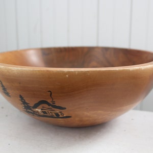 Vintage Rustic Turned Wooden Bowl Wood Bowl Features Cabin - Etsy