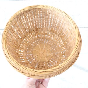Vintage Covered Round Storage Basket - Country, Cottage, Farmhouse ...